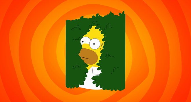 Homer Simpson Bushes meme - Cursor Trail